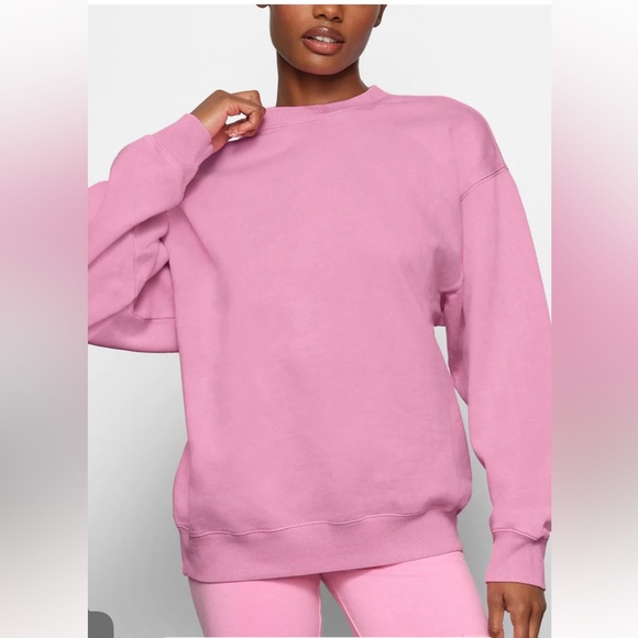 SKIMS | Jackets & Coats | Skims Crew Neck Rare Color Bubble Gum Pink ...